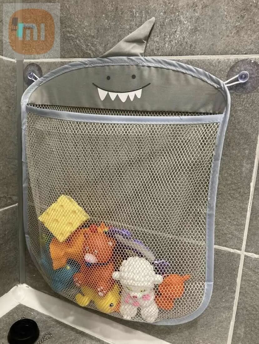 Сетка для хранения игрушек в ванной на присосках (серый)