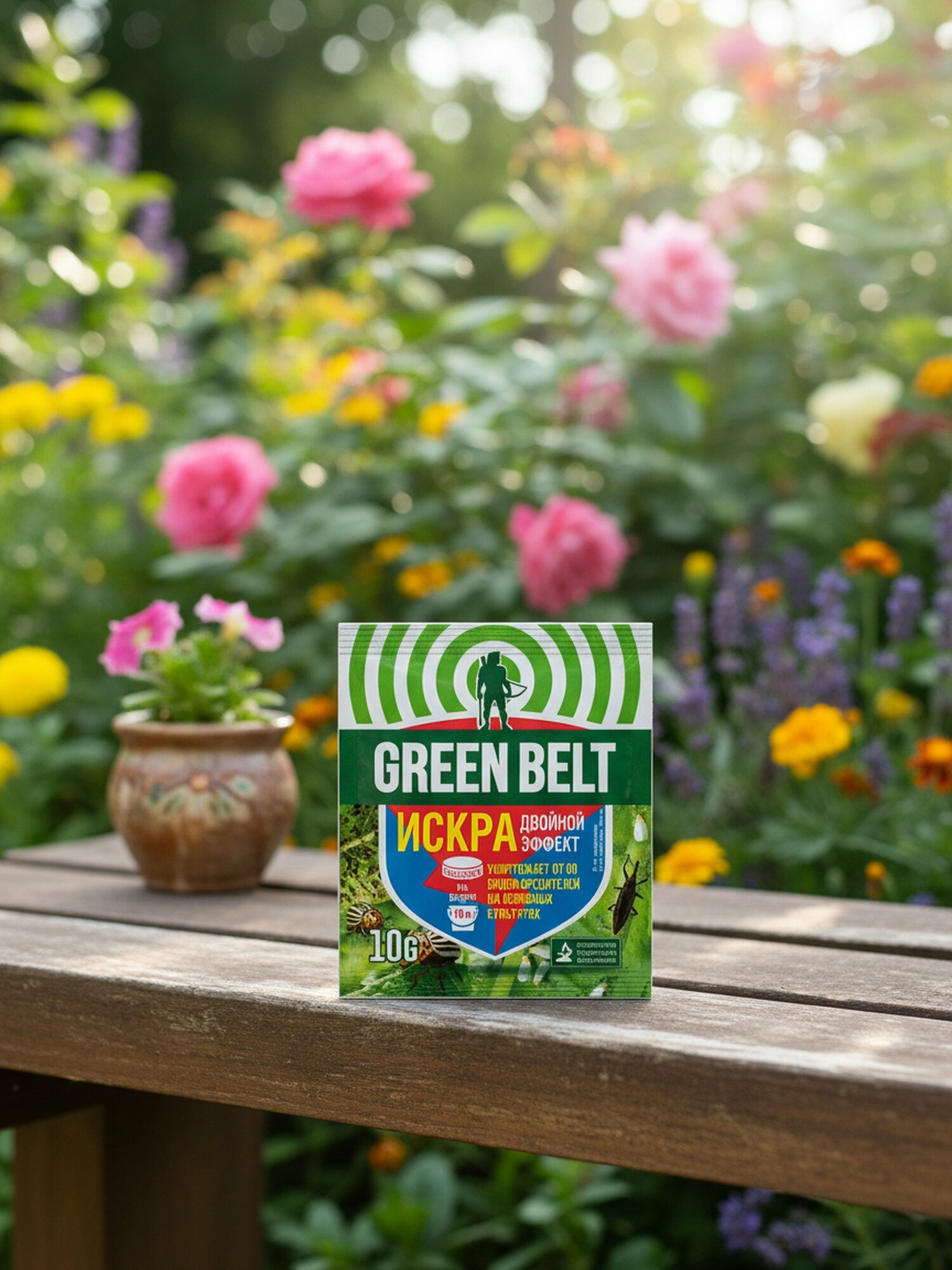 Инсектицид Искра Двойной эффект Green Belt 10г таблетка от насекомых вредителей для овощных и цветочных культур