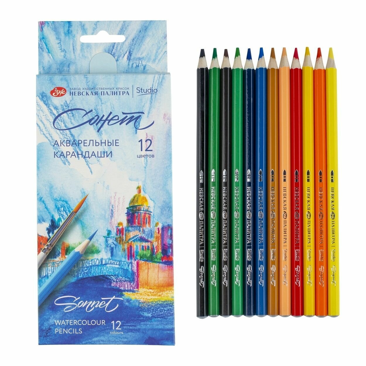 Карандаши ЗХК цветные акварельные 12 цветов Сонет (81412384)