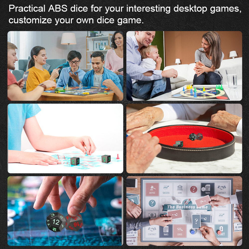 Красочная вечеринка, настольная игра, игральные кости, электронные 7-гранные практичные наборы игральных костей из ABS, красивые светящиеся нестандартные развлекательные наборы игральных костей