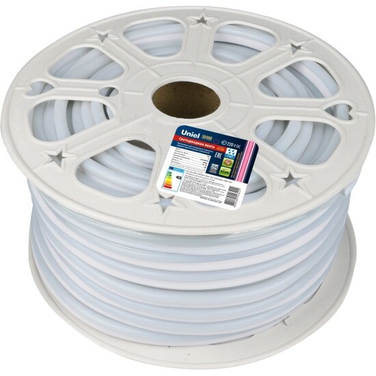 Гибкий неон Uniel ULS-N21-2835-120LED/m-8mm-IP67-220V-8W/m-50M-PINK TM .