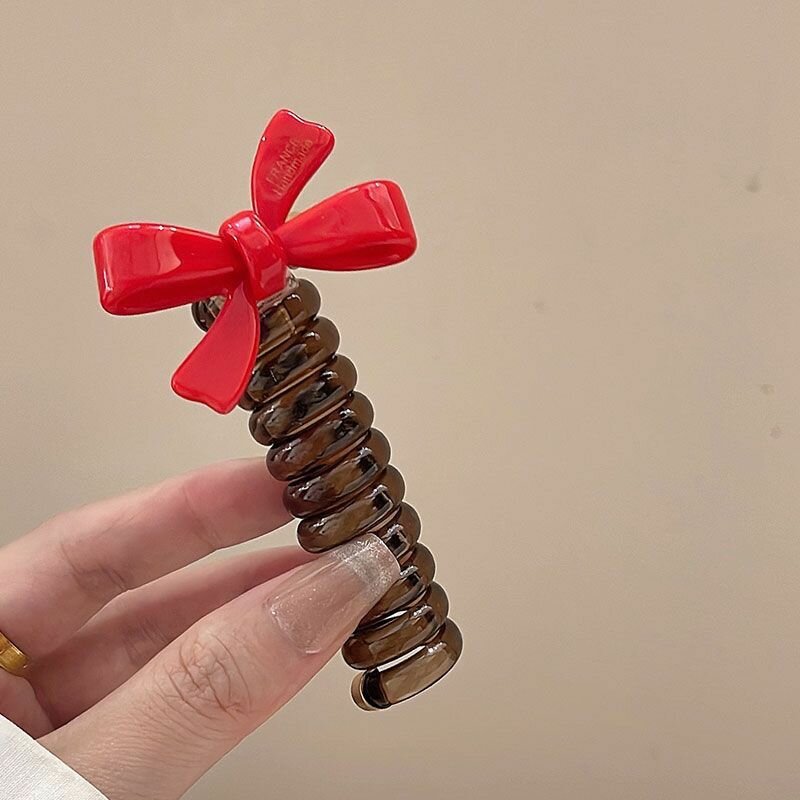 Весенне-летний милый инструмент для укладки волос с бантиком и эффектом пузырьковой косы, женская новинка 2026 года, высококачественная резинка для волос в виде телефонного провода.