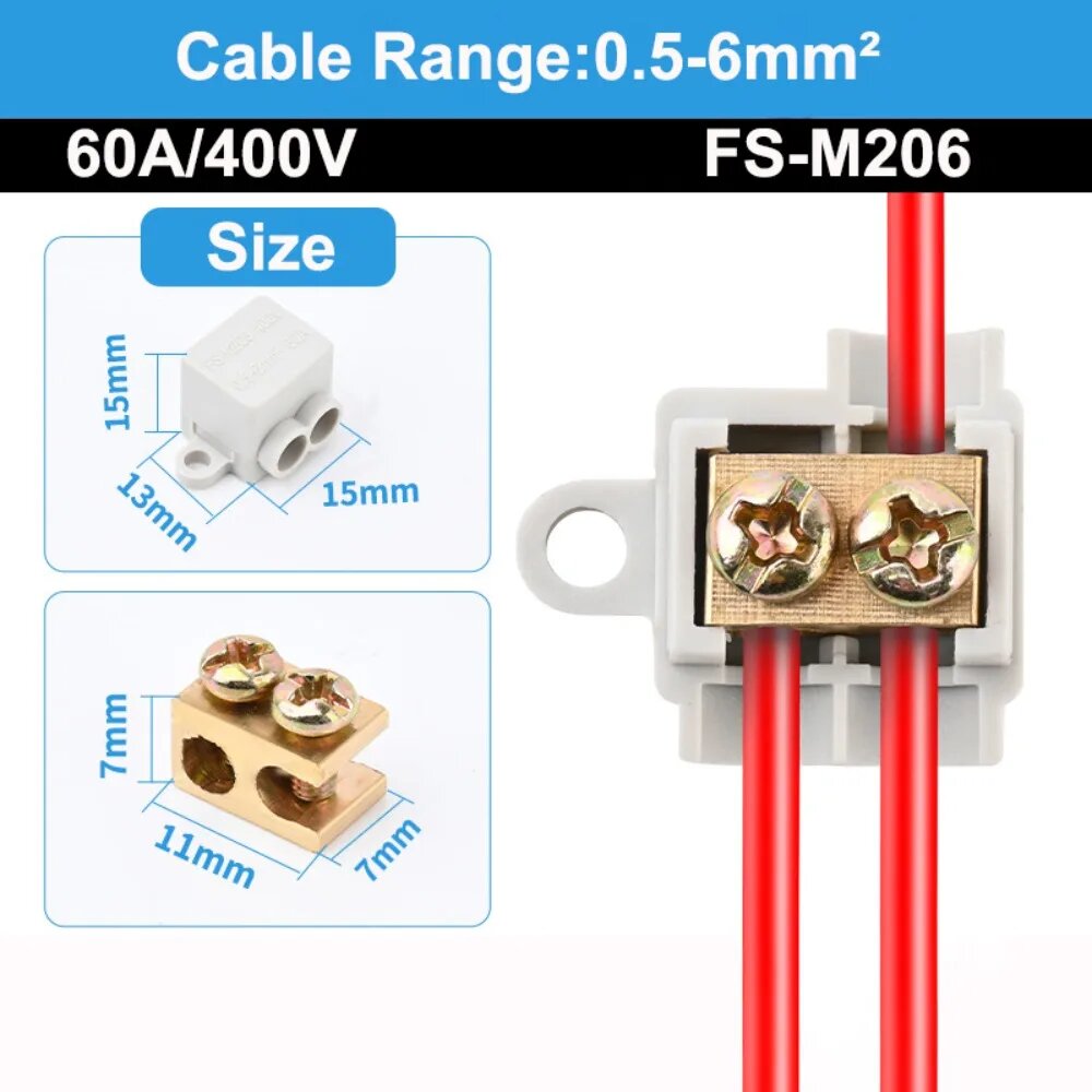 Латунные разветвители для проводов 60/80/100А FS M206