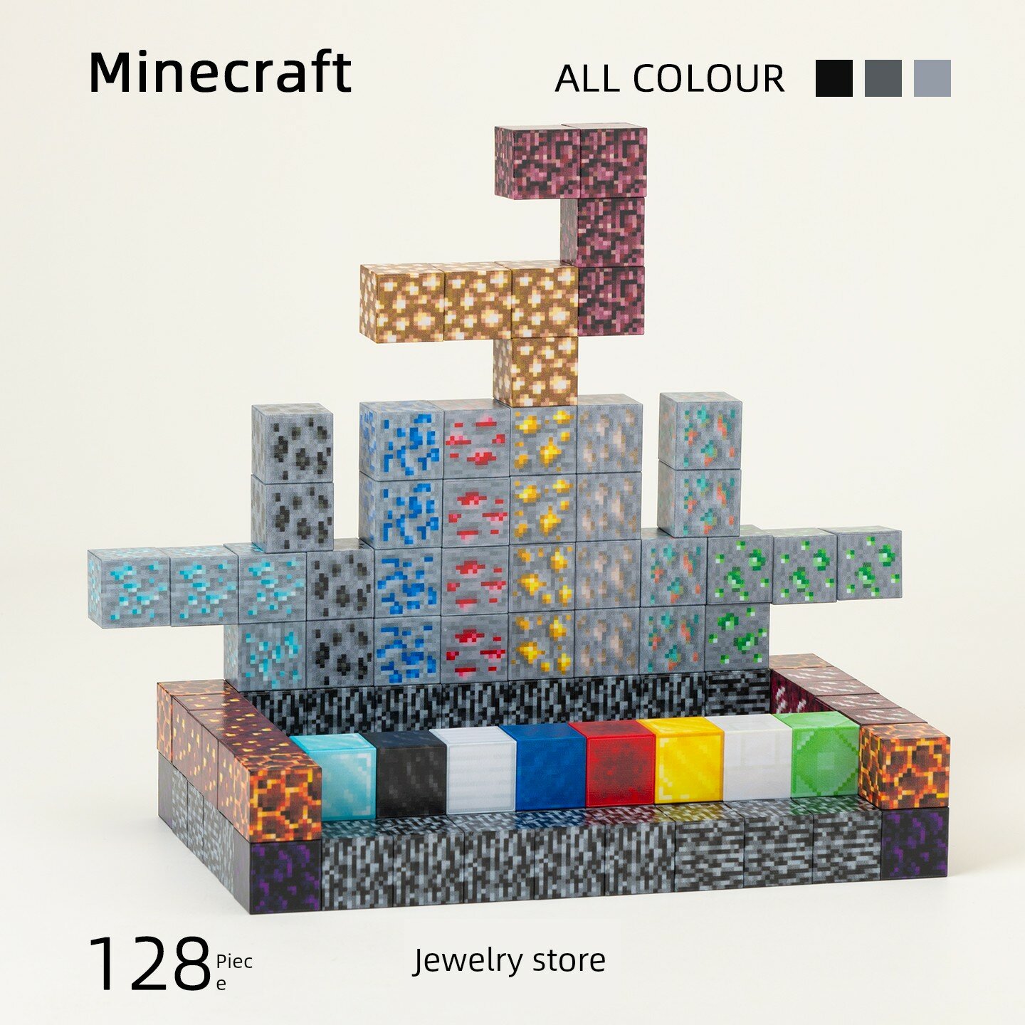 Набор строительных блоков Minecraft Gem Shop, 128 штук - игрушка Mini World для магазина
