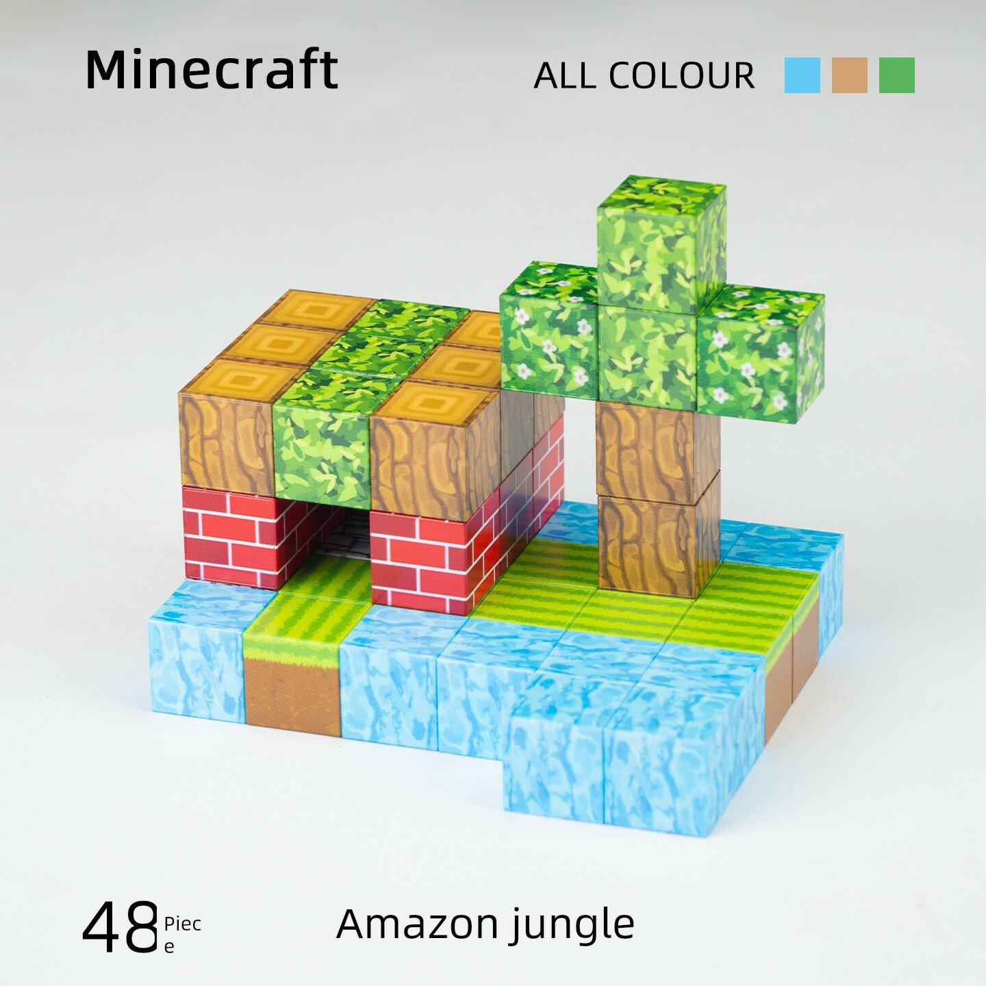 Набор строительных блоков Minecraft Amazon Jungle, 48 штук - игрушка Mini World для джунглей
