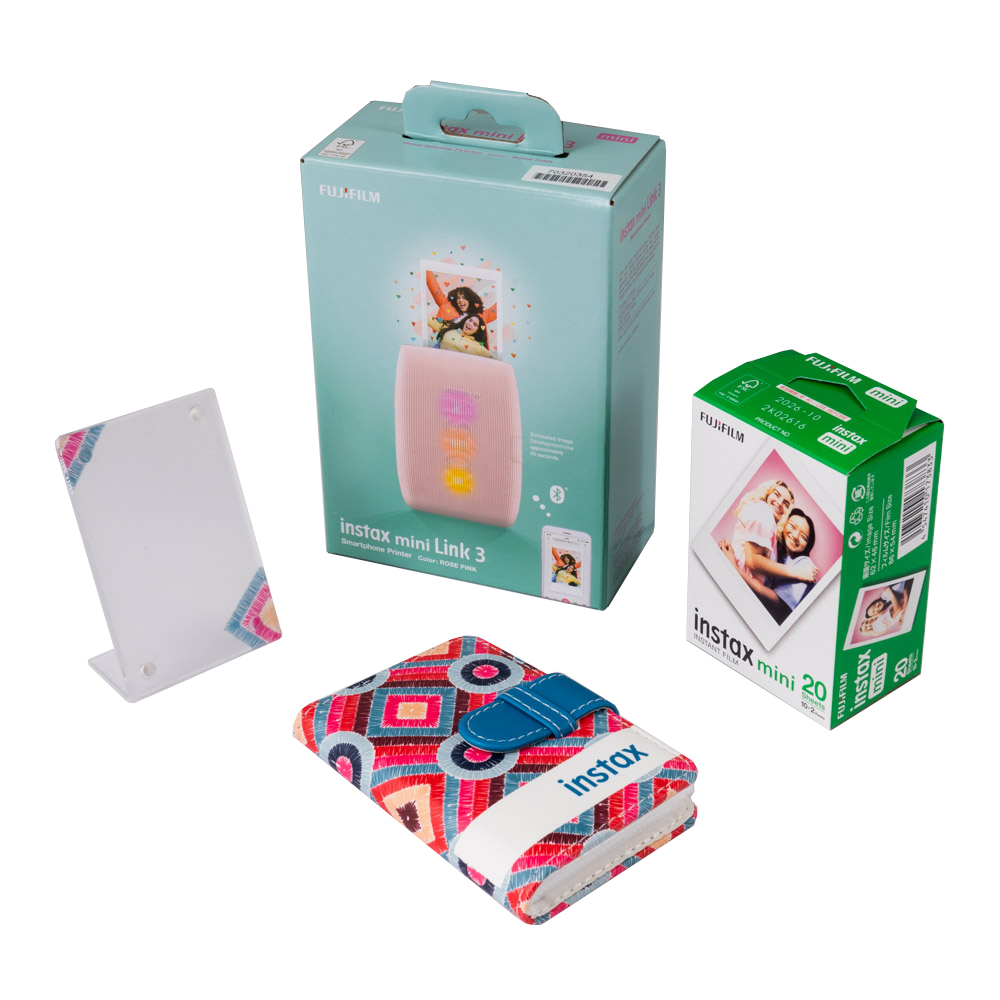 Компактный фотопринтер FUJIFILM Instax Link 3 Gift Box, розовый