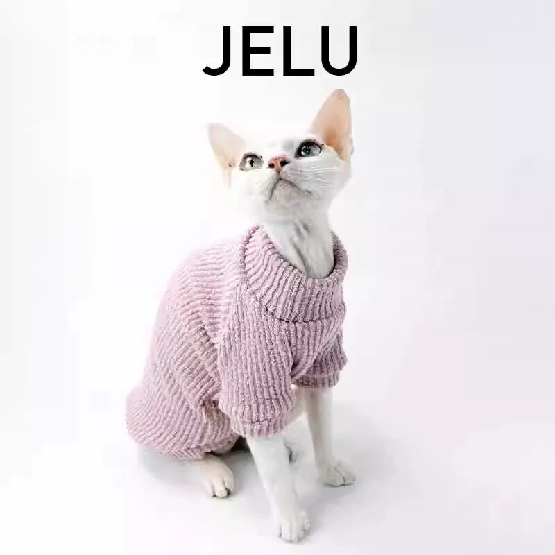 Одежда для безшерстных кошек JELU на осень и зиму: теплый свитер для сфинксов и девонеров, гипоаллергенный, мягкий,