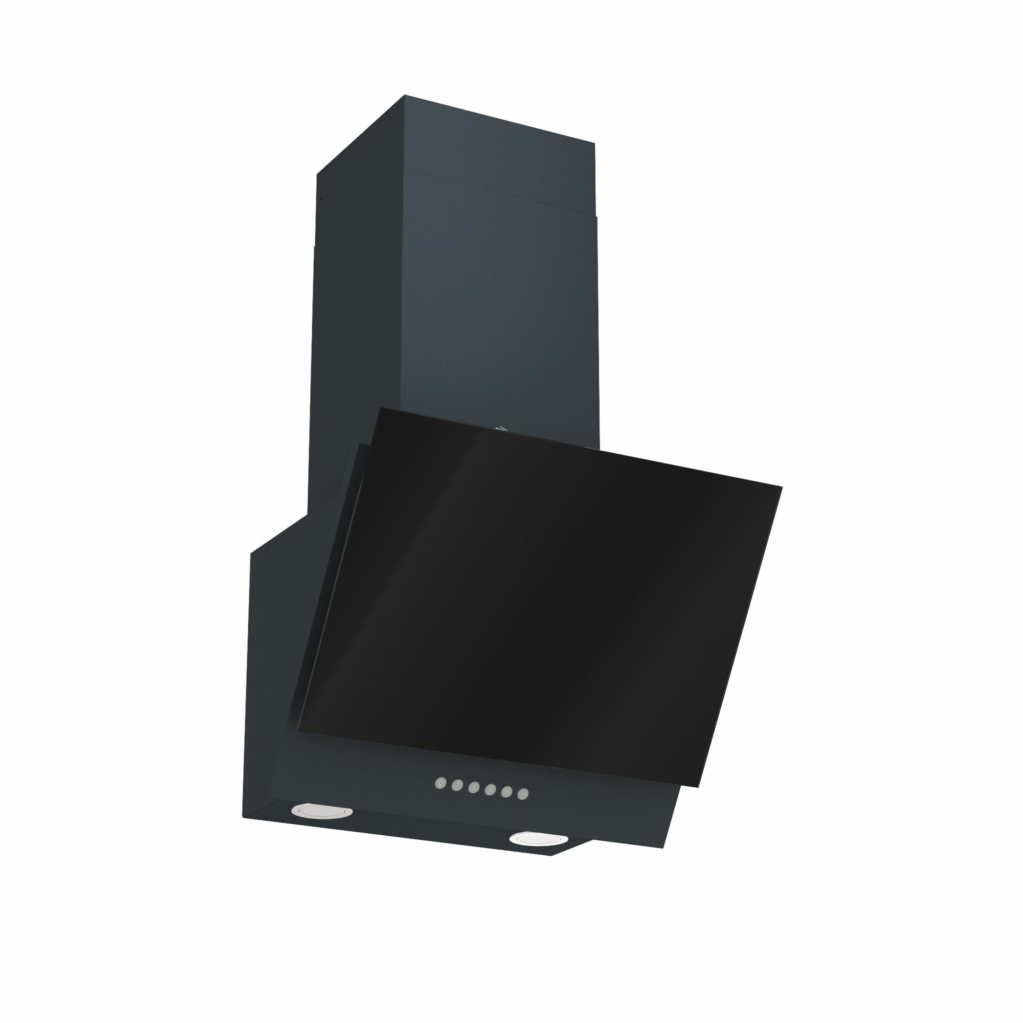Наклонная кухонная вытяжка Elikor Рубин S4 50П-700-Э4Д, 50 см, цвет антрацит/черное стекло, 700 м3/ч, 4 скорости, электронное управление, настенная, режим отвод/рециркуляция