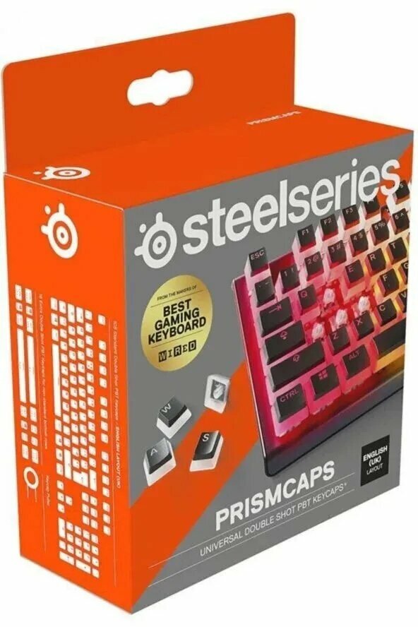 Набор клавиш (кейкапы) SteelSeries Prism Caps, чёрный цвет, раскладка UK