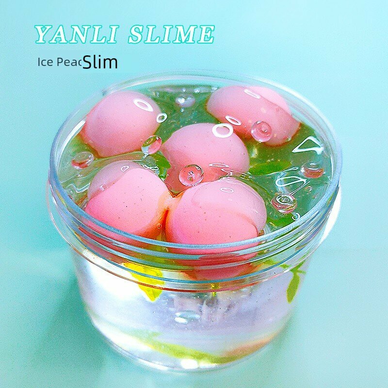 Ледяной Персик Слайм Пластилин 160 мл для снятия стресса, цветная кристаллическая текстура для детей