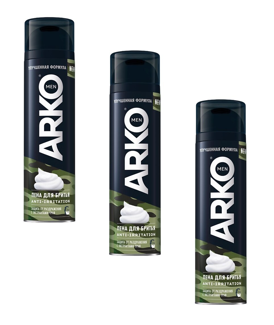 Пена Arko Men для бритья Anti-Irritation, 200мл 3шт