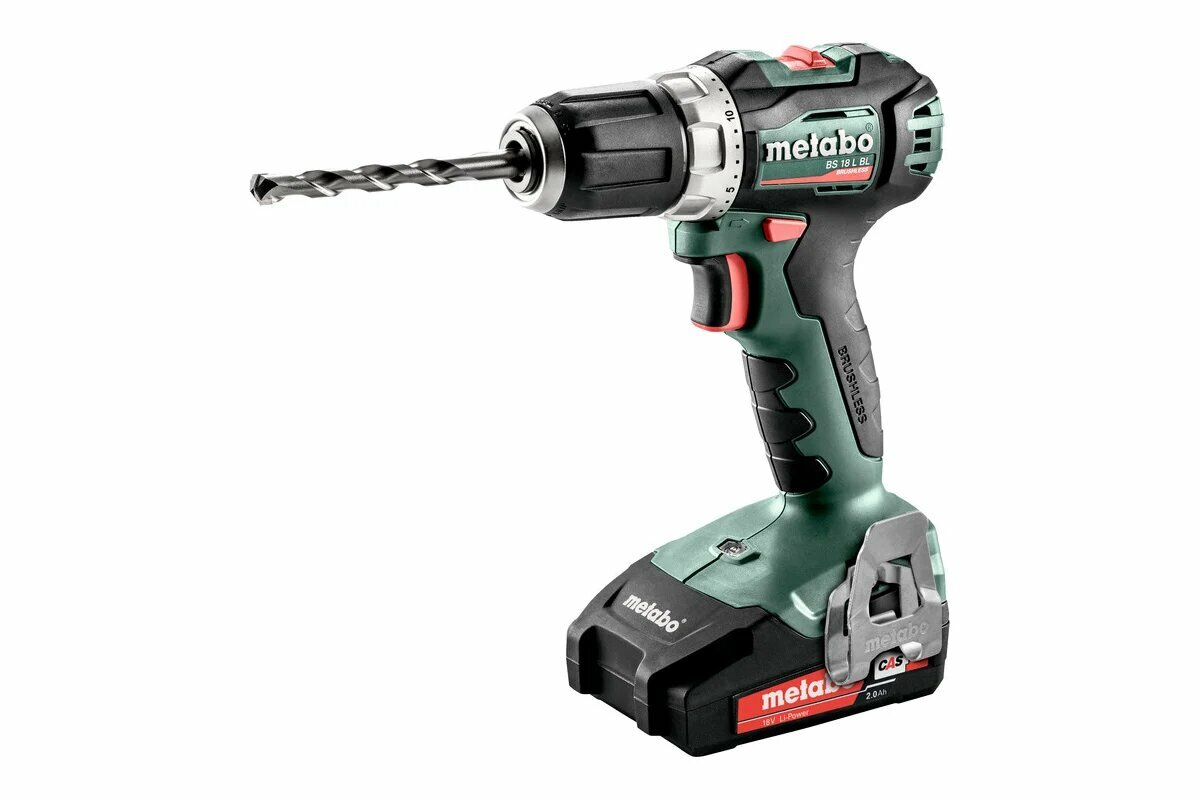 Аккумуляторная дрель-шуруповерт Metabo BS 18 L BL, 60 Нм, Li-Ion, зеленый