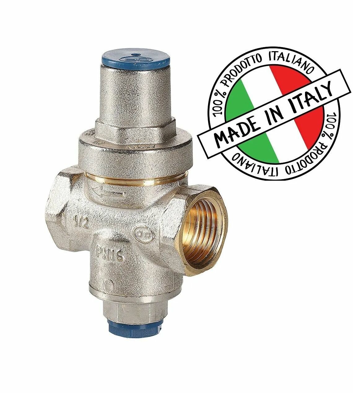 Редуктор давления поршневой от 1 до 5,5 бар 1/2" Officine Rigamonti 0232.015 (с выходом для манометра)