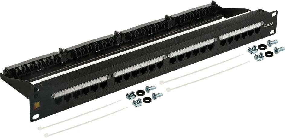 Патч-панель Lanmaster 19", 1U, порты 24хRJ45, категория 6, UTP (LAN-PPN24U6)