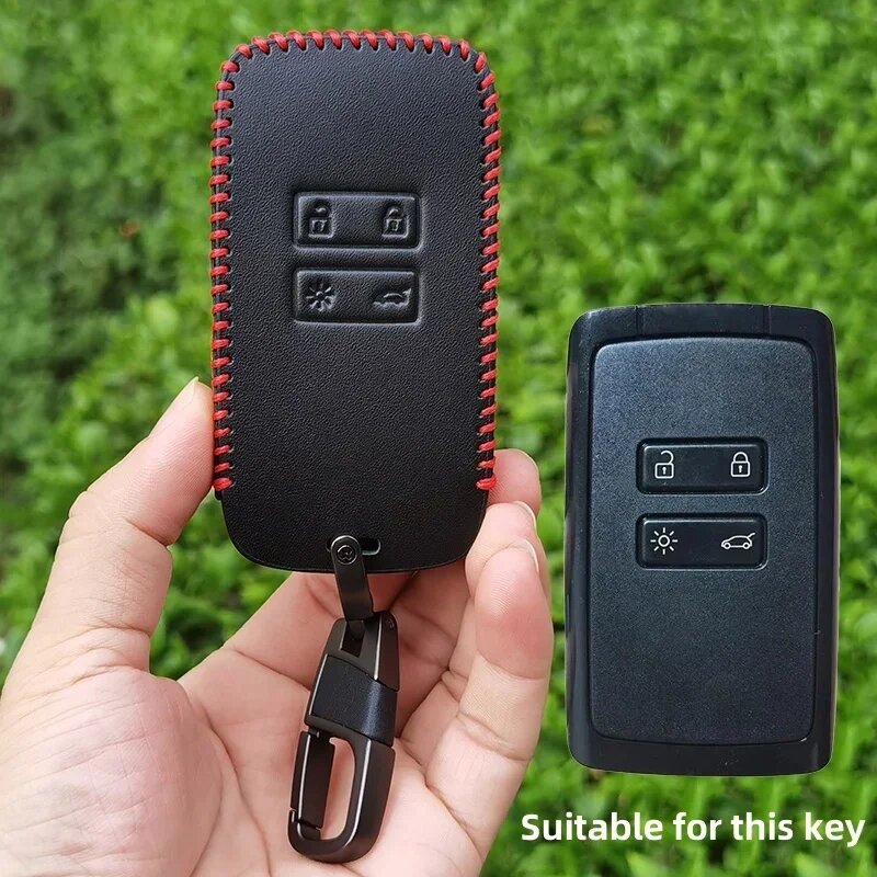 Кожаный чехол для автомобильного ключа Renault Captur Koleos Kadjar Zoe Arkana Espace Clio Megane Grand Scenic Sandero Dacia Duster