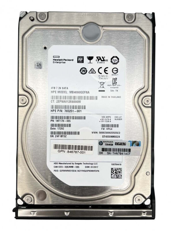 Жесткий диск HP 847032-001 4Tb 7200 SATAIII 3.5" HDD