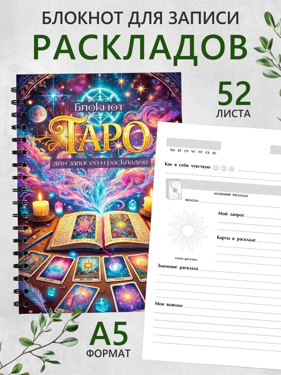 Блокнот для записей гаданий по картам Таро. Дневник таролога.