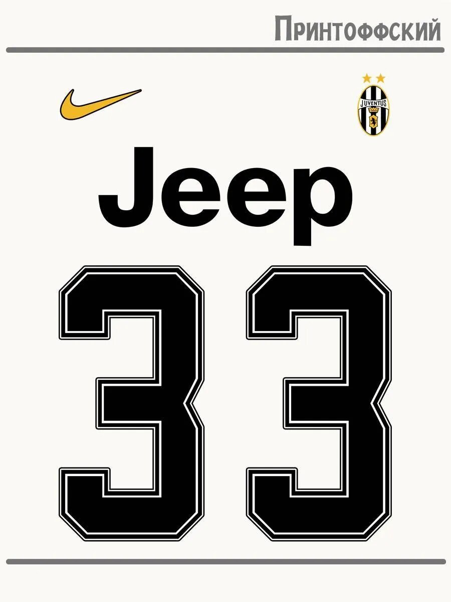 Термонаклейка для одежды и аксессуаров DTF-печать Juventus 33