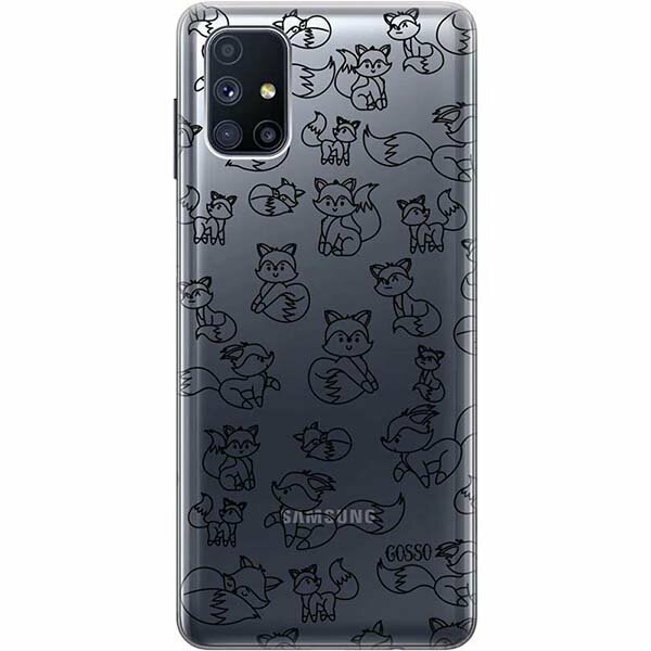 Ультратонкий силиконовый чехол-накладка ClearView 3D для Galaxy M51 с принтом "Funny Foxes"