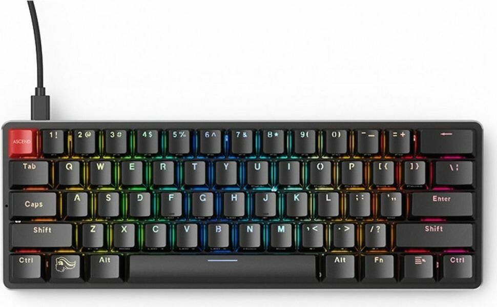 Glorious Игровая клавиатура проводная GMMK Compact Pre-built, (Gateron Brown), Английская раскладка, черный