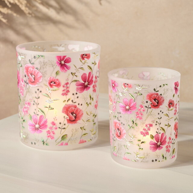 Набор стеклянных подсвечников Loncoche Flowers 8-10 см, 2 шт, Boltze (Больтце), 2031408-3