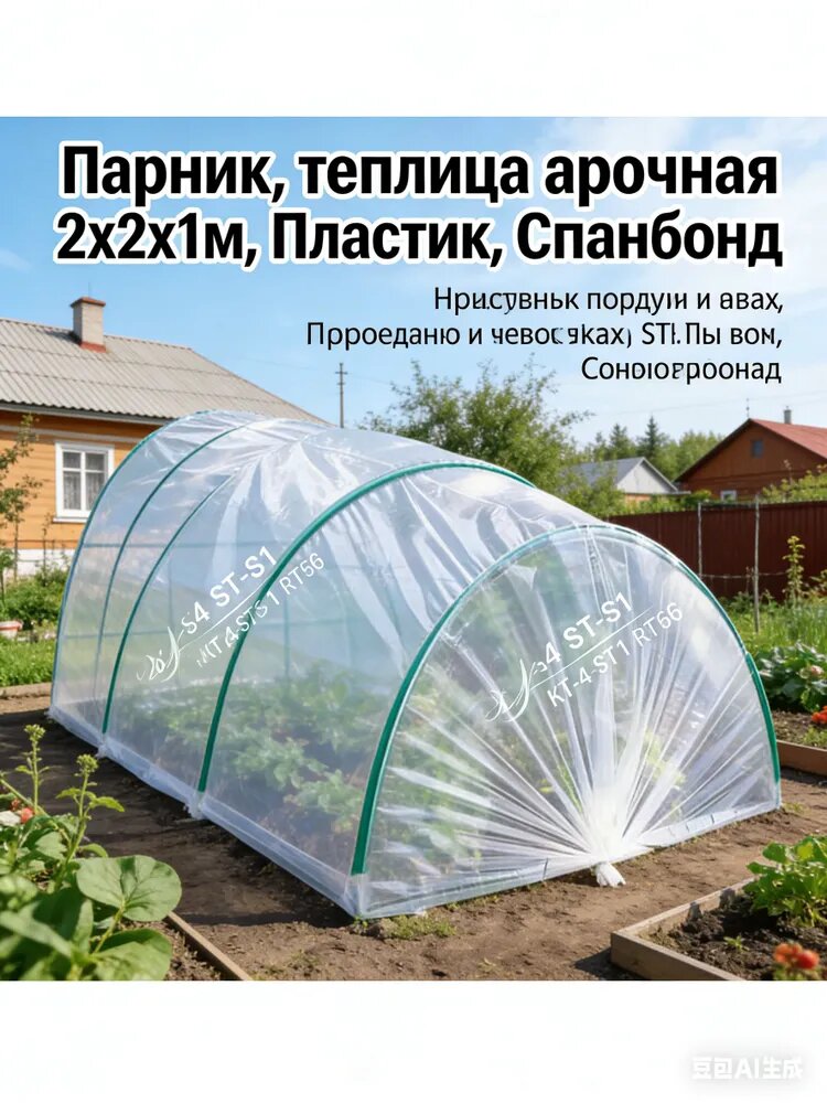 Парник, теплица 019c89d508cd7afcbeb9fb39703a8d95 2.1х2.1х1.45м, Стеклотекстолит, HPL пластик