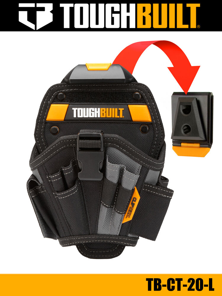 TOUGHBUILT TB-CT-20-L Большая кобура для дрели с 13 карманами и петлями. Прочная, усиленная заклепками конструкция, переносная сумка для инструментов.