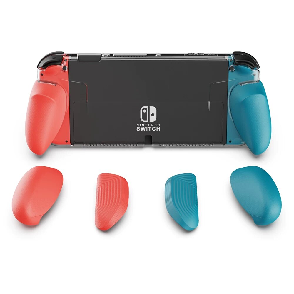 Чехол-ручка Skull & Co GripCase для Nintendo Switch OLED, с защитой, красно-синий