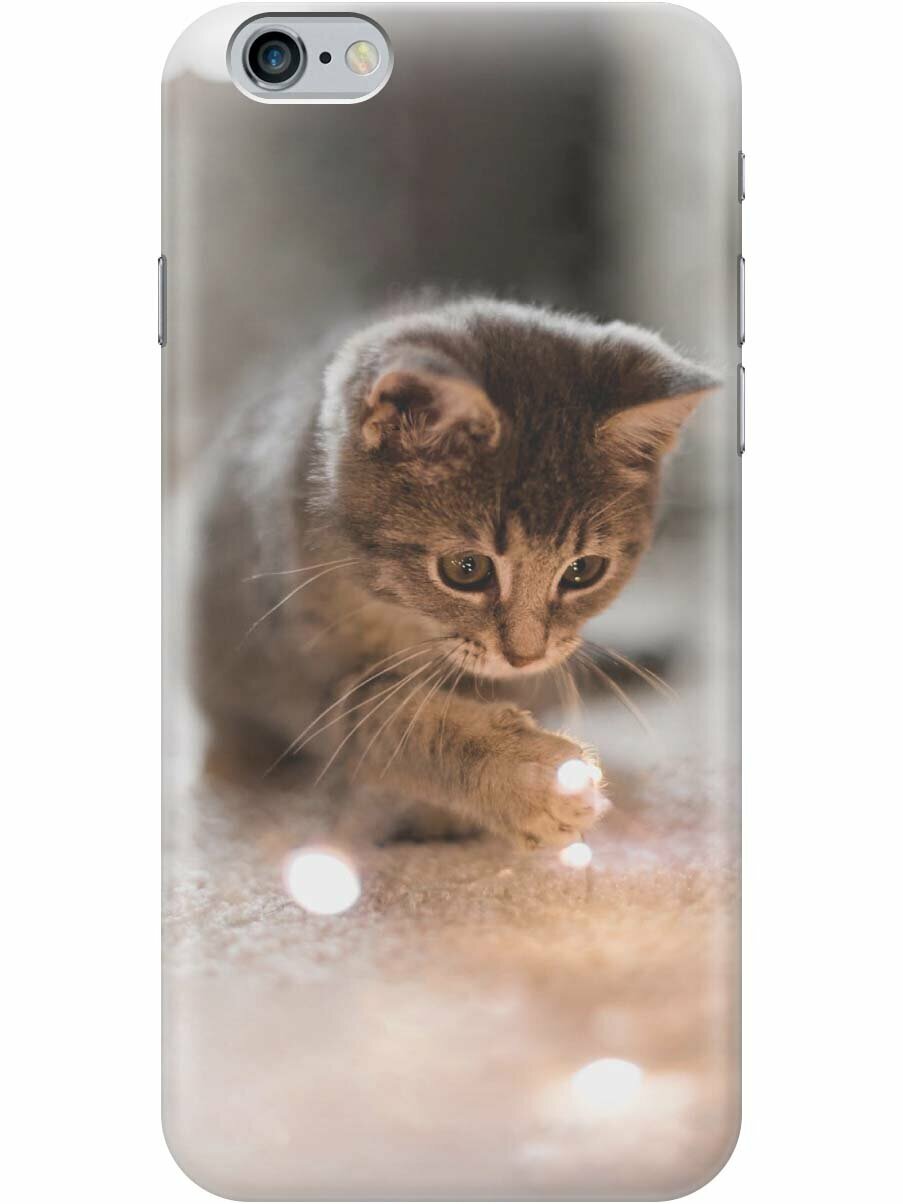 Силиконовый чехол на Apple iPhone 6S Plus / 6 Plus / Эпл Айфон 6 Плюс / 6с Плюс с рисунком "Котенок и свет"