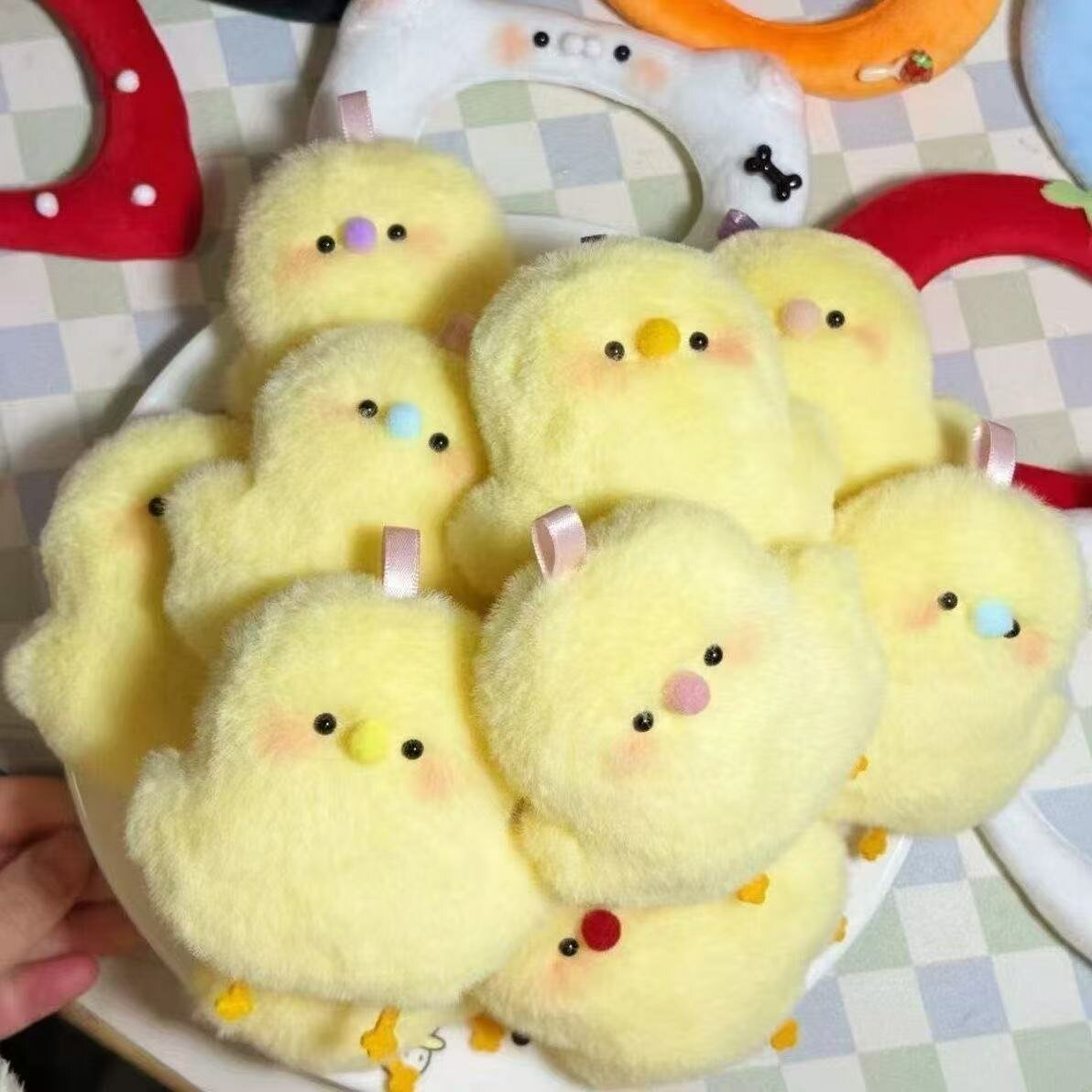 Мягкая игрушка-цыпленок, такой же стиль, как на Xiaohongshu, плюшевый цыпленок для снятия стресса 2штуки