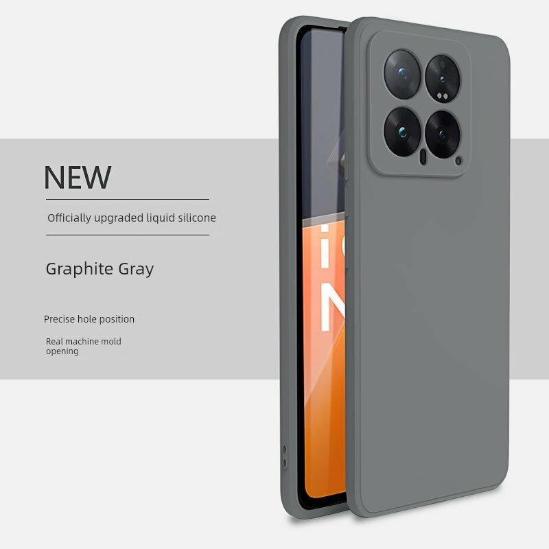 Xiaomi 14 Pro Жидкокремниевый чехол - Графитовый серый, полное покрытие, противоударный, для MIUI 14