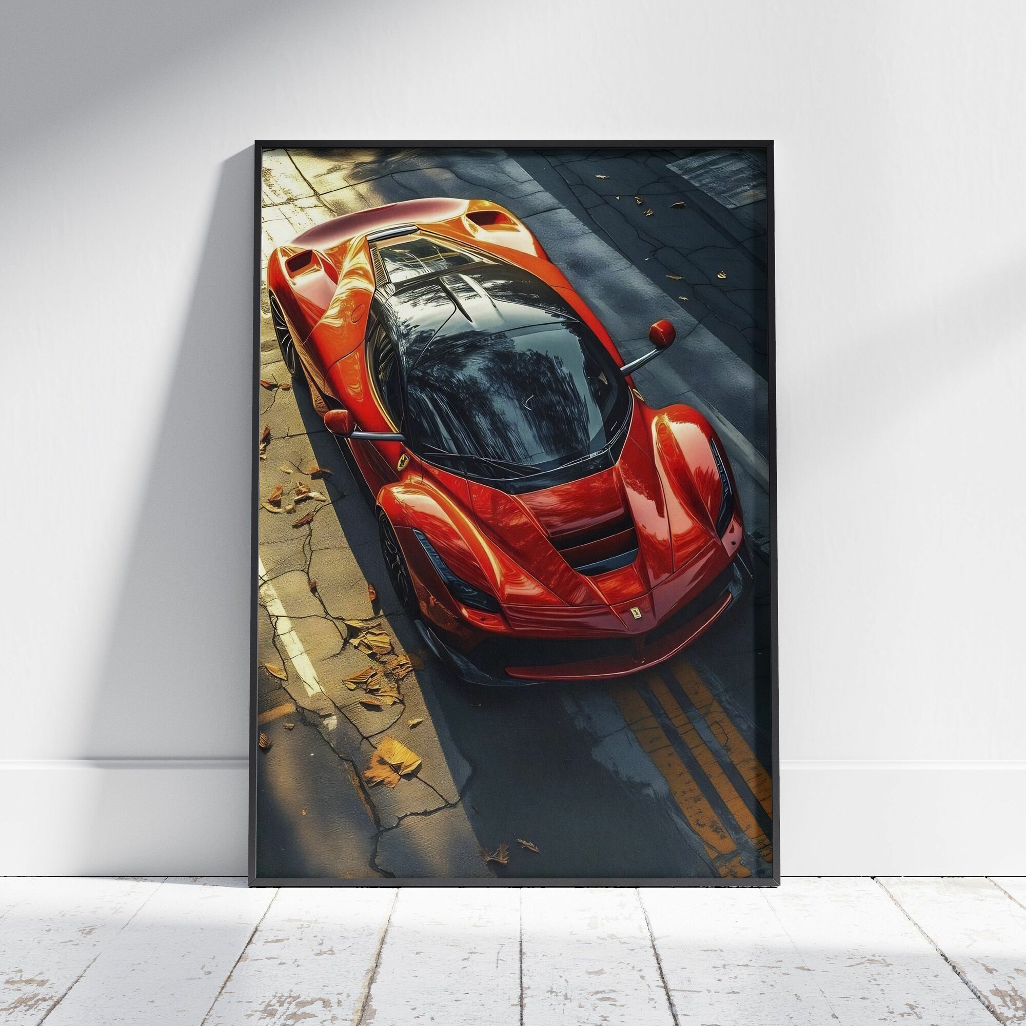 Плакат на стену для интерьера Спорткар (Ferrari LaFerrari 4) - Постер по спортивным гоночным машинам автомобилям формата А4 (21x30 см)