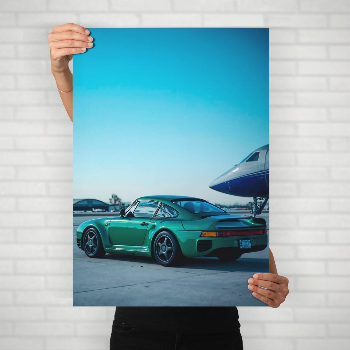 Плакат на стену для интерьера Культовые машины (Porsche 959 4) - Постер по легендарным и классическим ретро автомобилям формата А1 (60x84 см)