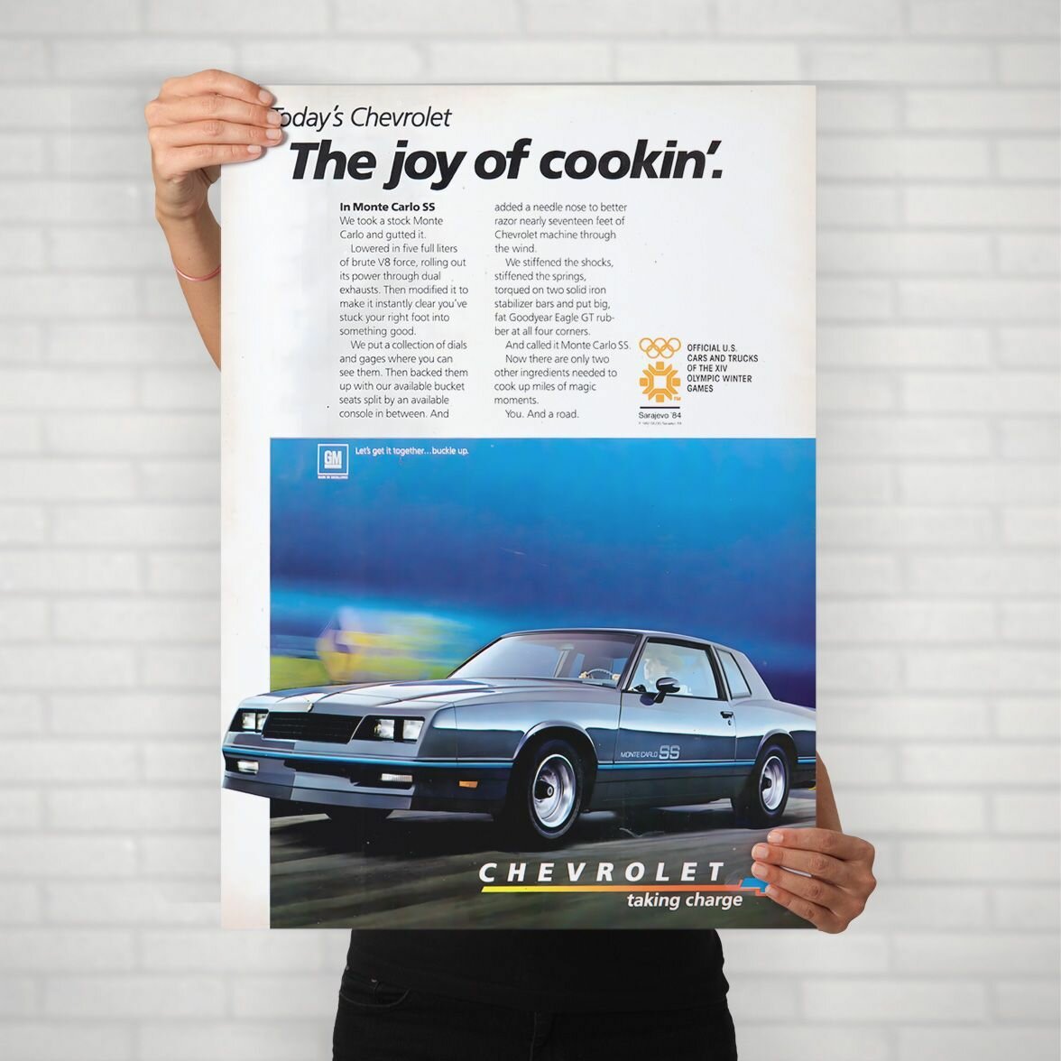 Плакат на стену для интерьера Лоурайдер (Chevrolet Monte Carlo 9) - Постер по тюнингованным автомобилям формата А1 (60x84 см)