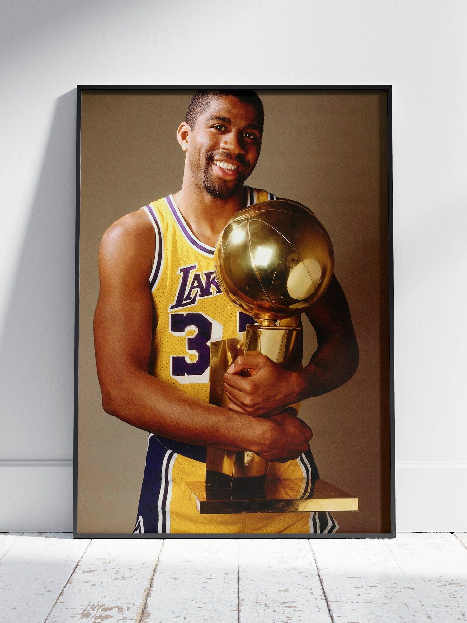 Плакат на стену для интерьера Легенды Баскетбола (Мэджик Джонсон - Magic Johnson 1) - Постер по спорту и физической активности формата A3 (30x42 см)