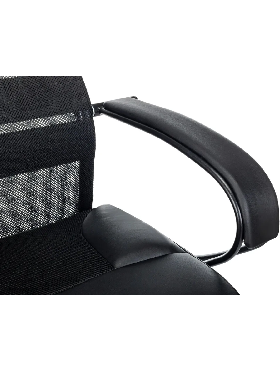 Кресло Бюрократ CH-NOVA LUX черный СЕТ./Ткань/экокожа крестов. Пластик