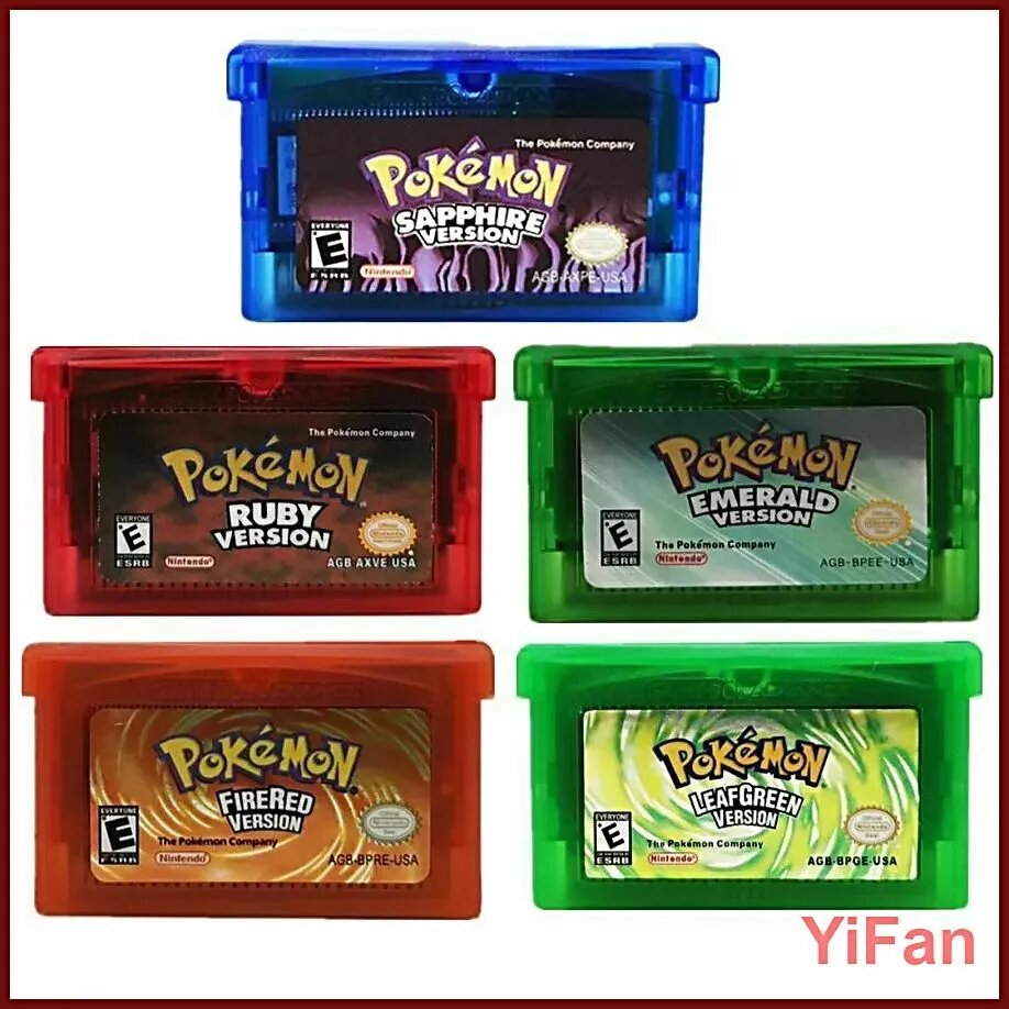 5 шт. Gameboy FireRed LeafGreen Emerald Ruby Sapphire покемон Картриджи Advance Game Card для Nintendo GB/GBA/NDSL