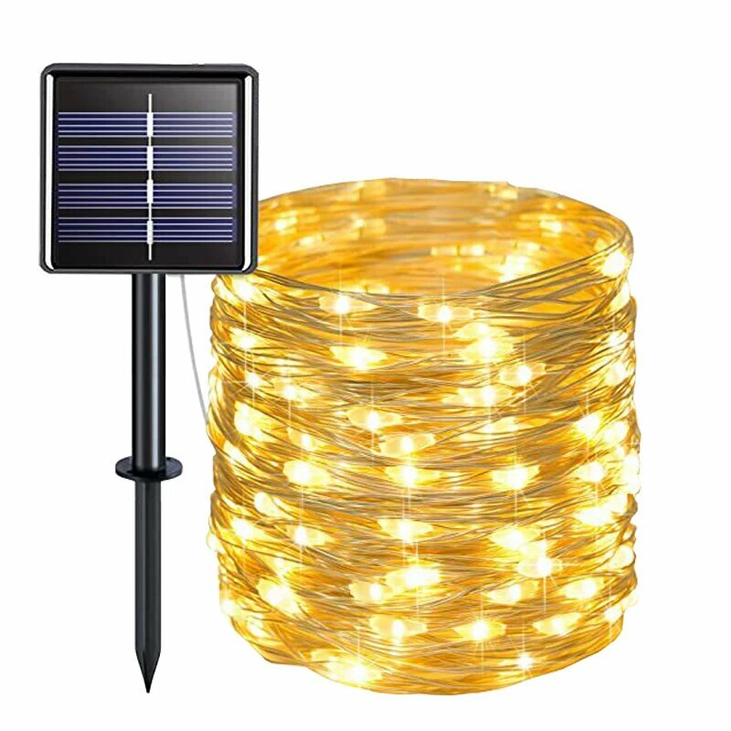 Солнечные светодиодные гирлянды Warm Light, 12M 100LEDs