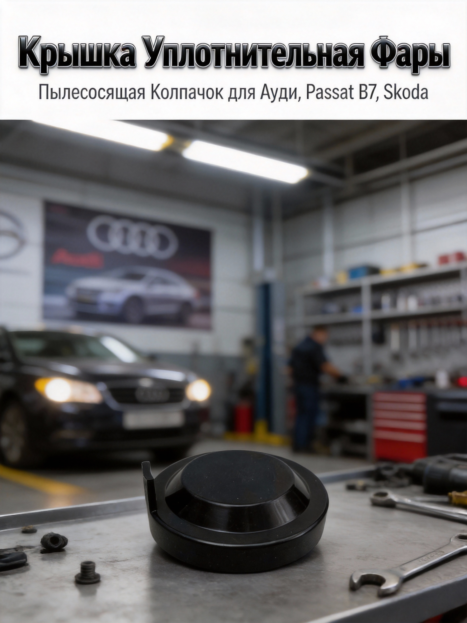 Крышка уплотнителя фары, пылезащитный колпачок 6Q0941607D для Audi Passat B7 VW Polo Touran Skoda Octavia Rapid, пластиковая деталь