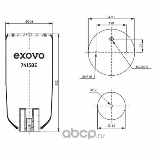 Пневмоамортизатор Exovo 74158E