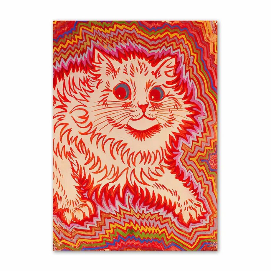 Печать на холсте "Психоделический Кот Луис Вейн" F, 40X60CMNoFrame