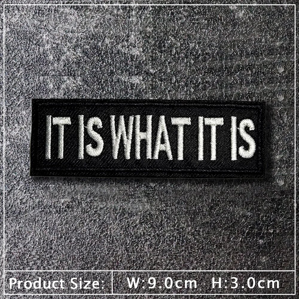 Патч "It is what it is" черный, 9x3 см