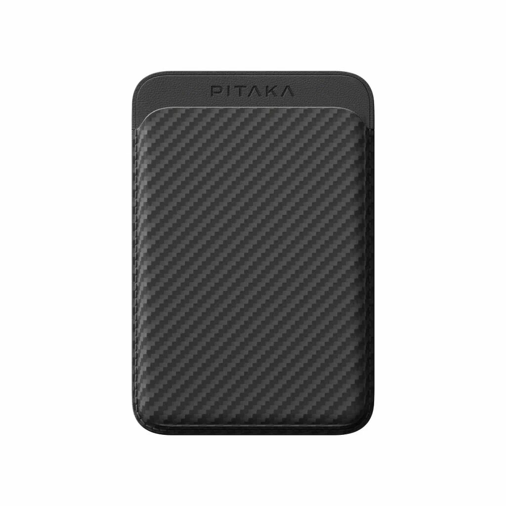 Чехол-бумажник Pitaka MagSafe Woven Wallet, цвет черный/серый, (Black/Grey)