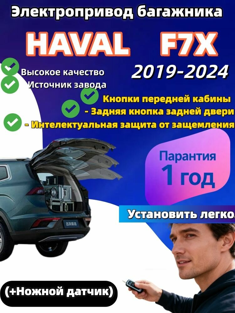 Электропривод багажника haval f7x 2019-2024(+Ножной датчик)Русский атлас по монтажу + технические рекомендации