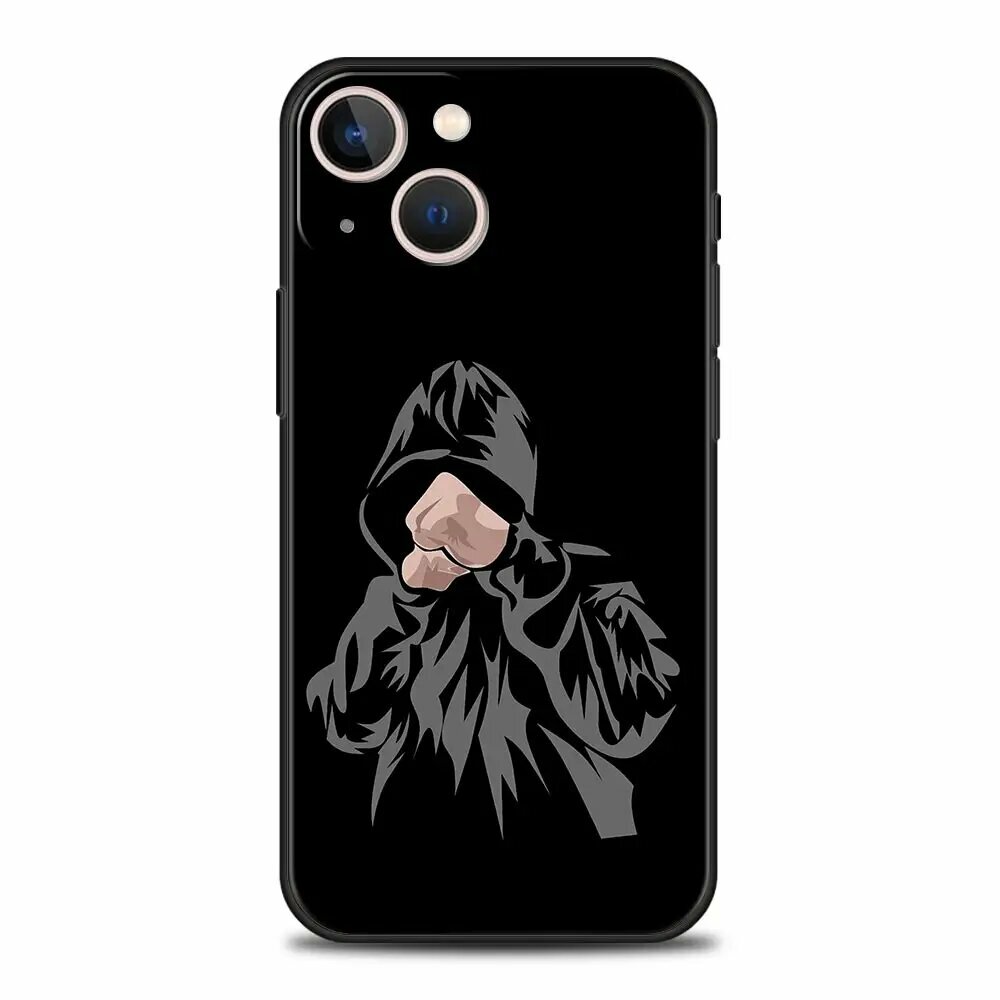 Чехол для iPhone 15 Pro, черный, тематика "Боксер"