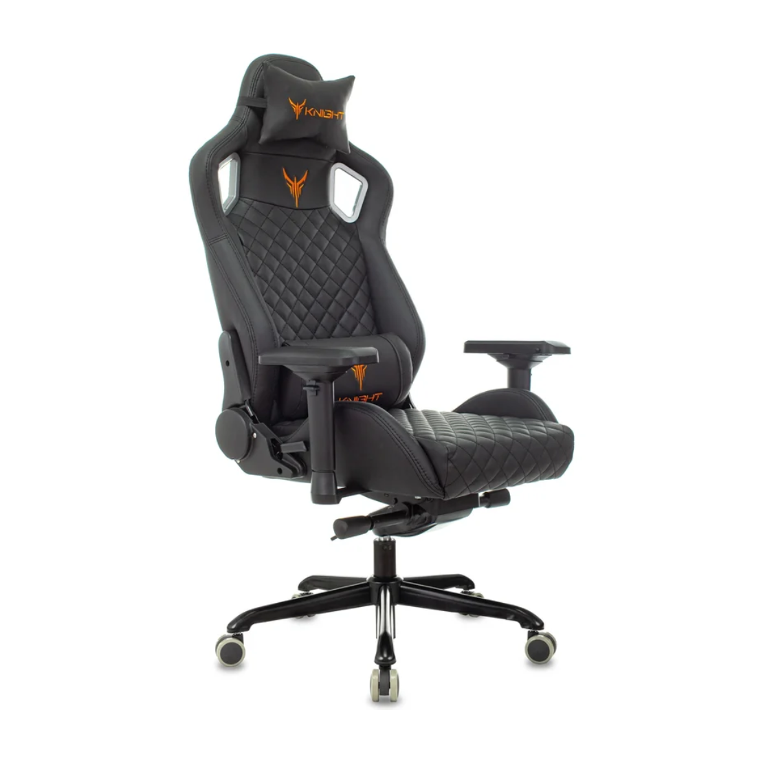 Кресло игровое Бюрократ Knight TITAN, механизм качания, газлифт, нагрузка до 150 кг, экокожа, черный