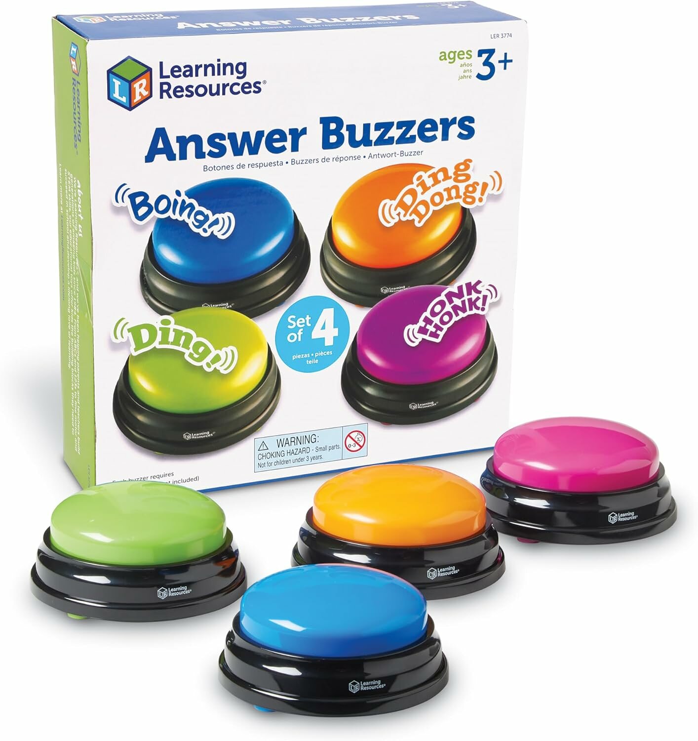 Развивающая игрушка Learning Resources - Набор из ярких звуковых кнопок Answer Buzzers, 4 эл. - LER3774