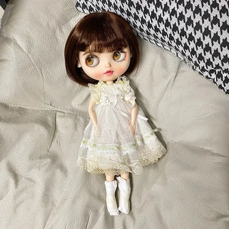 HOUZIWA Blyth аксессуары для кукол черно-коричневые парики короткие