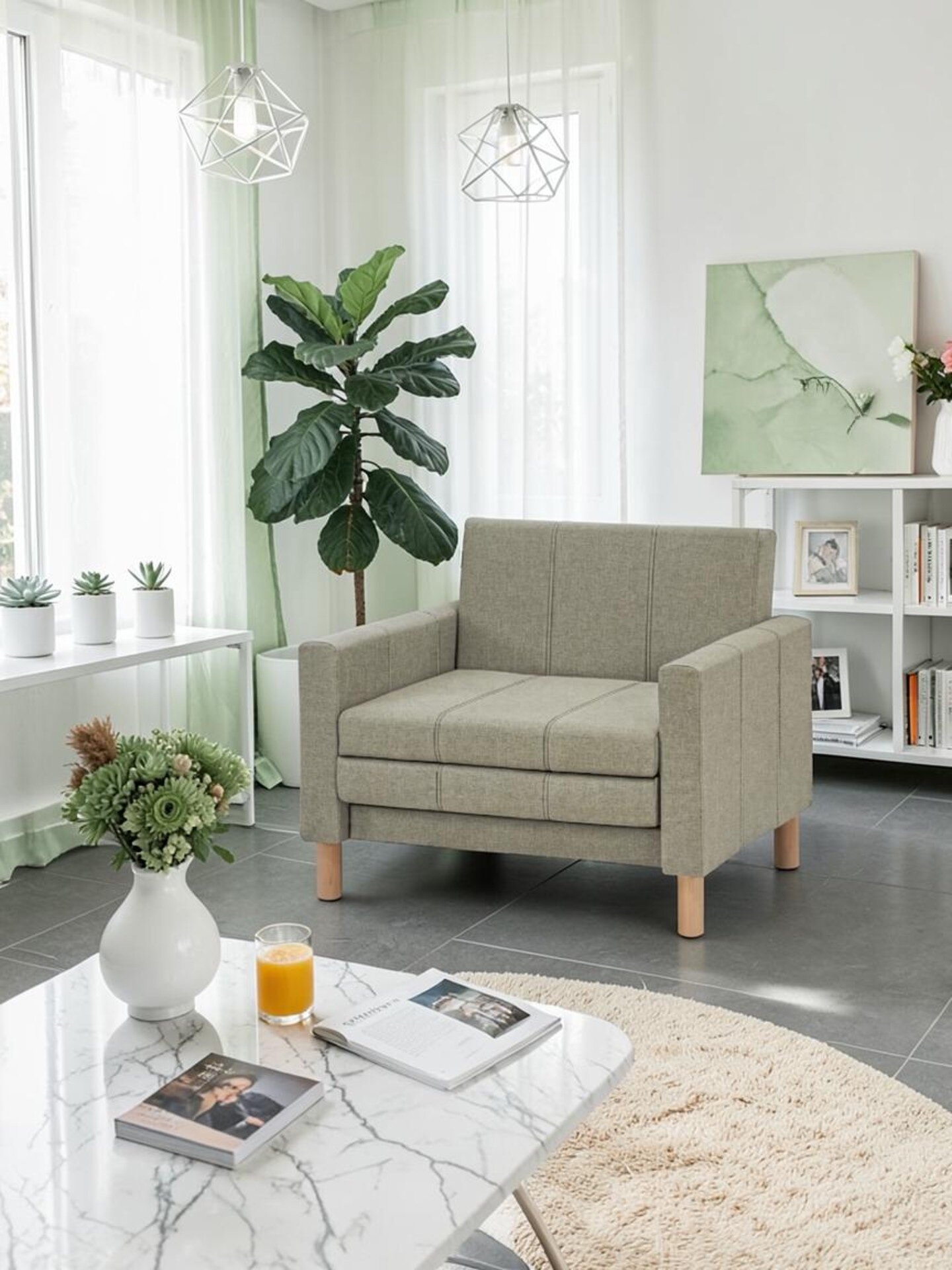 Кресло-кровать Уют Лайт Strong Plus 01 NEW 91x76x81 см, зеленый Рогожка, выкатной GOODFORM