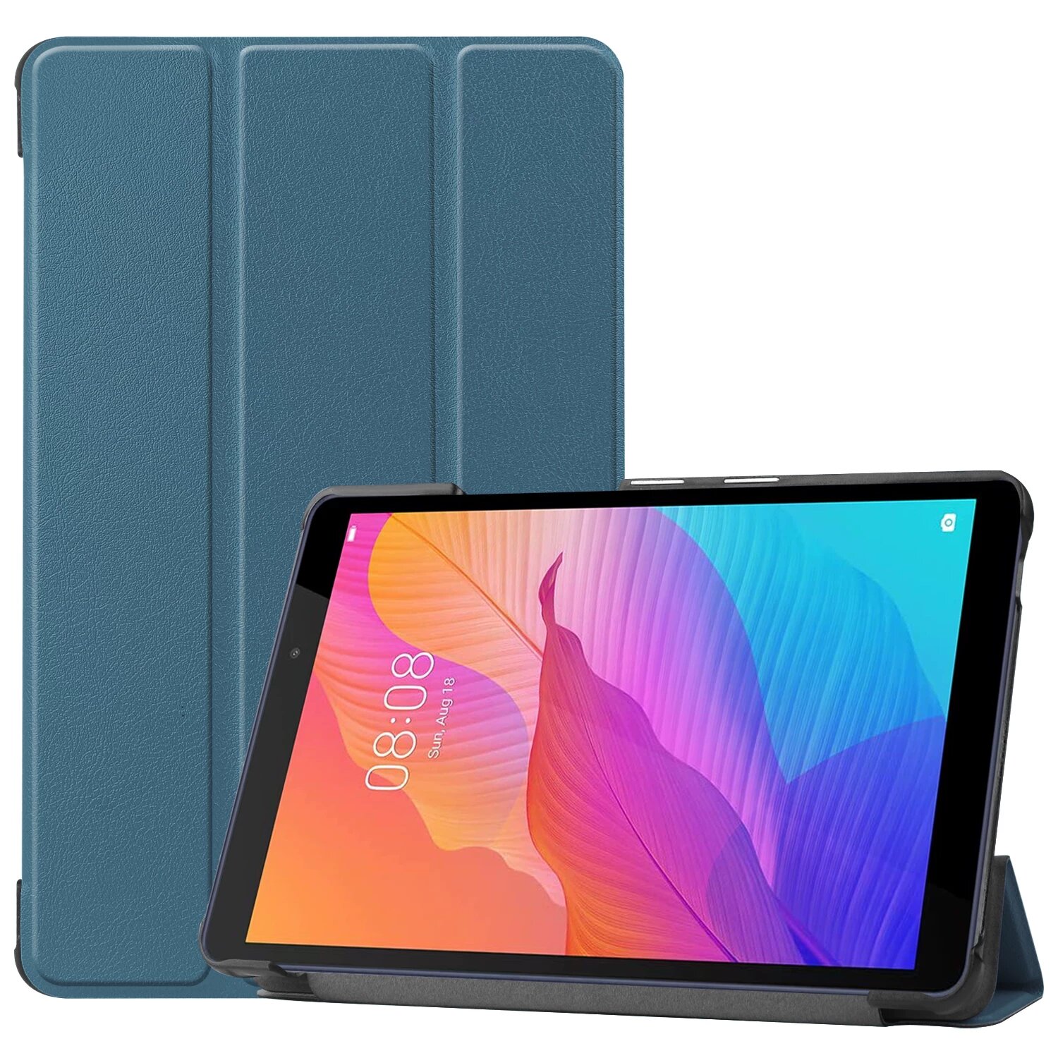 Чехол-откидка для планшета HONOR Pad X7 8.7 дюймов с закаленным стеклом — Лесно-зеленый